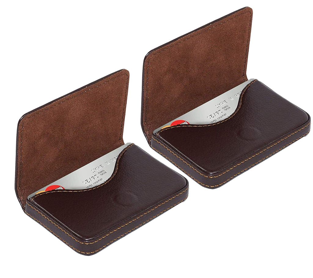 NISUN 2 Pack PU Leather Pocket Sized Business / Credit /ATM Card Holder ...